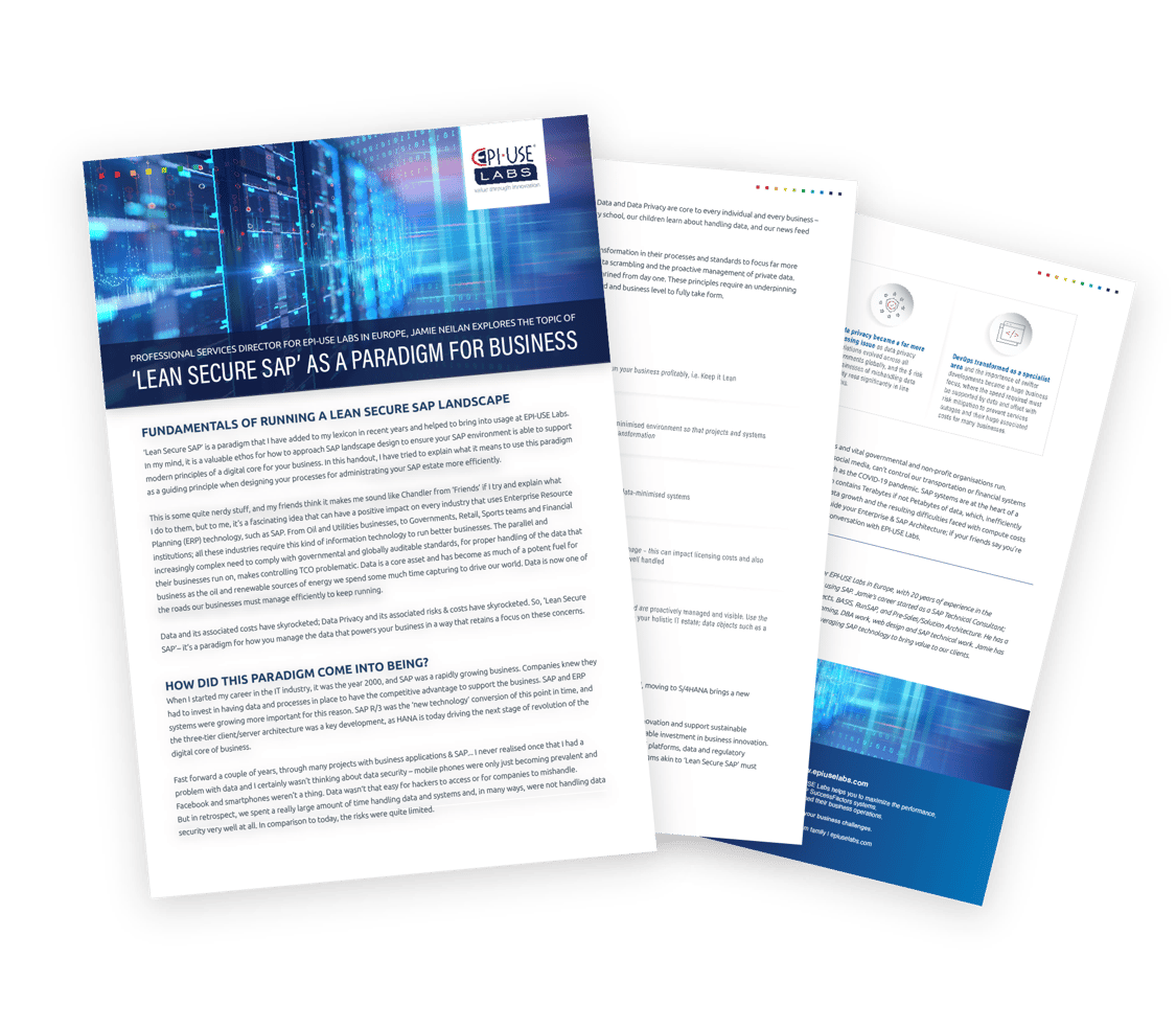 Request: ‘Lean Secure SAP’ as a paradigm for business