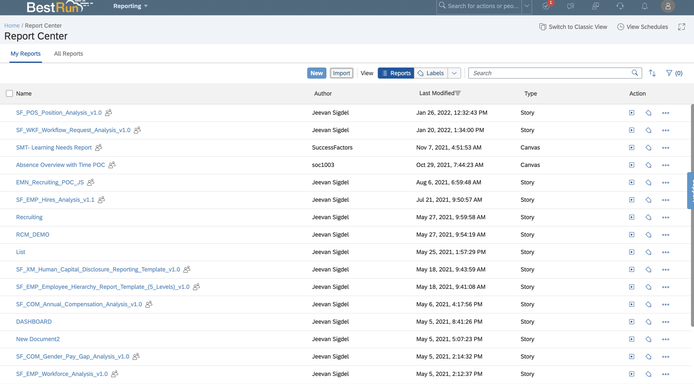 Get started with stories in SAP SuccessFactors People Analytics