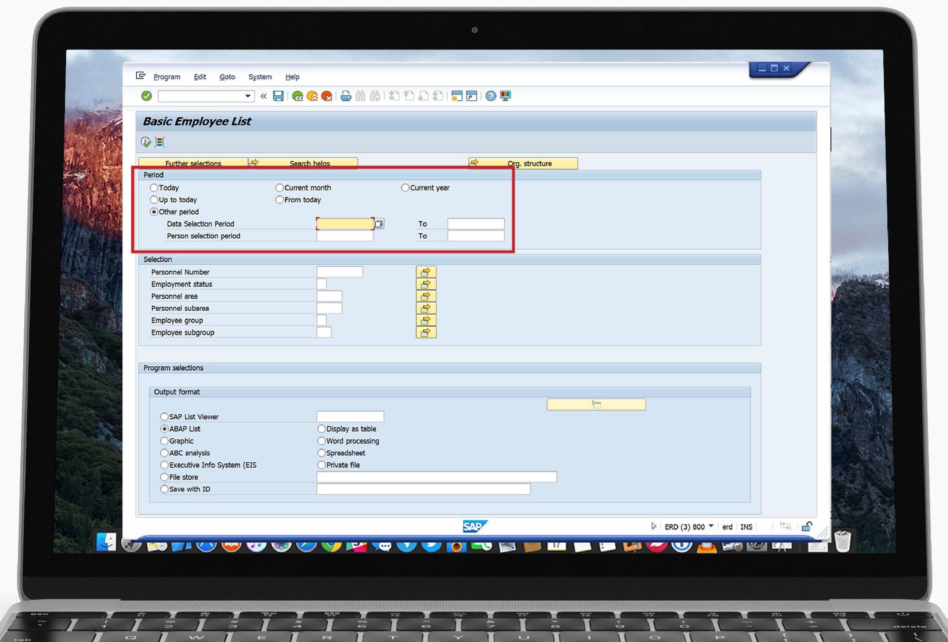 Reporting past and current employee data on a single line