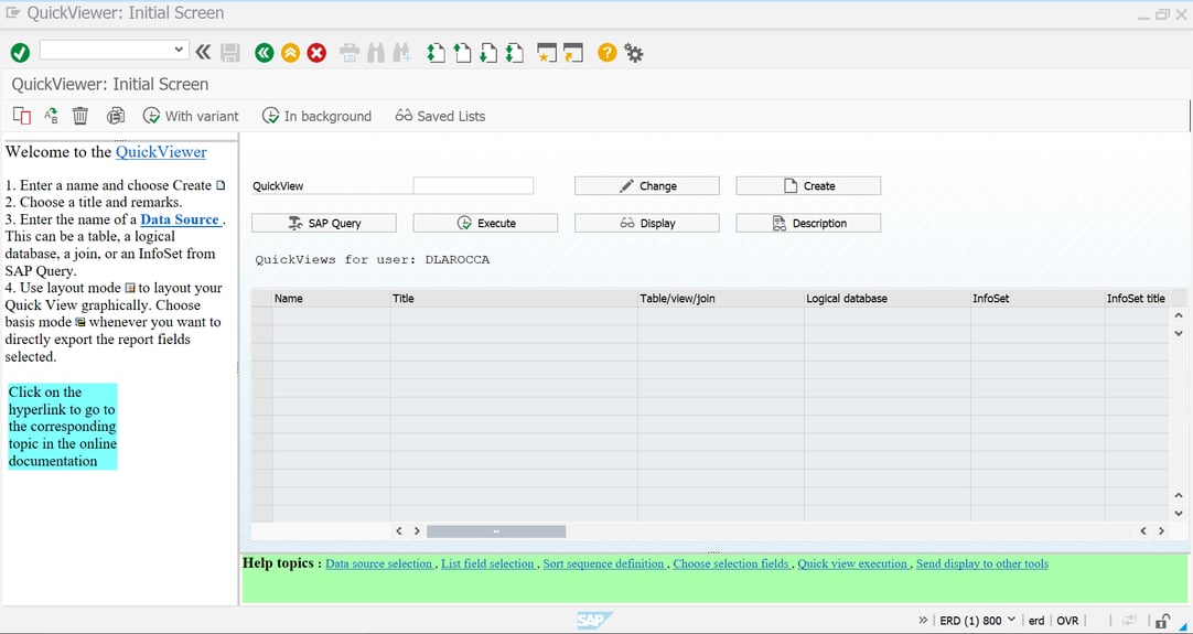 A quick look at SAP QuickViewer
