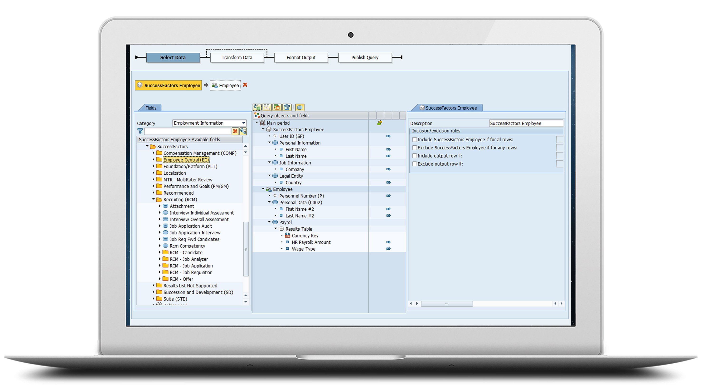 Can you report on data from SAP and SuccessFactors at the same time?