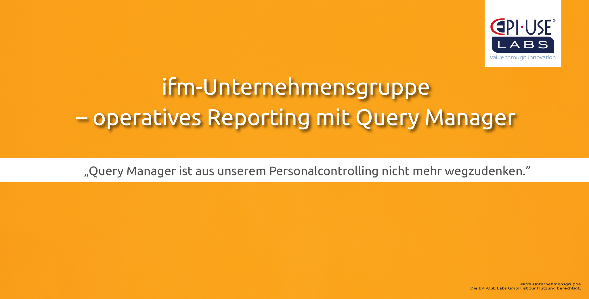 Success Story ifm | Query Manager | EPI-USE Labs